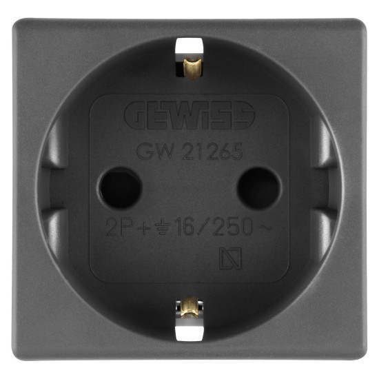 Priza modulara standard 2P+E, negru - 2 module - Venustar